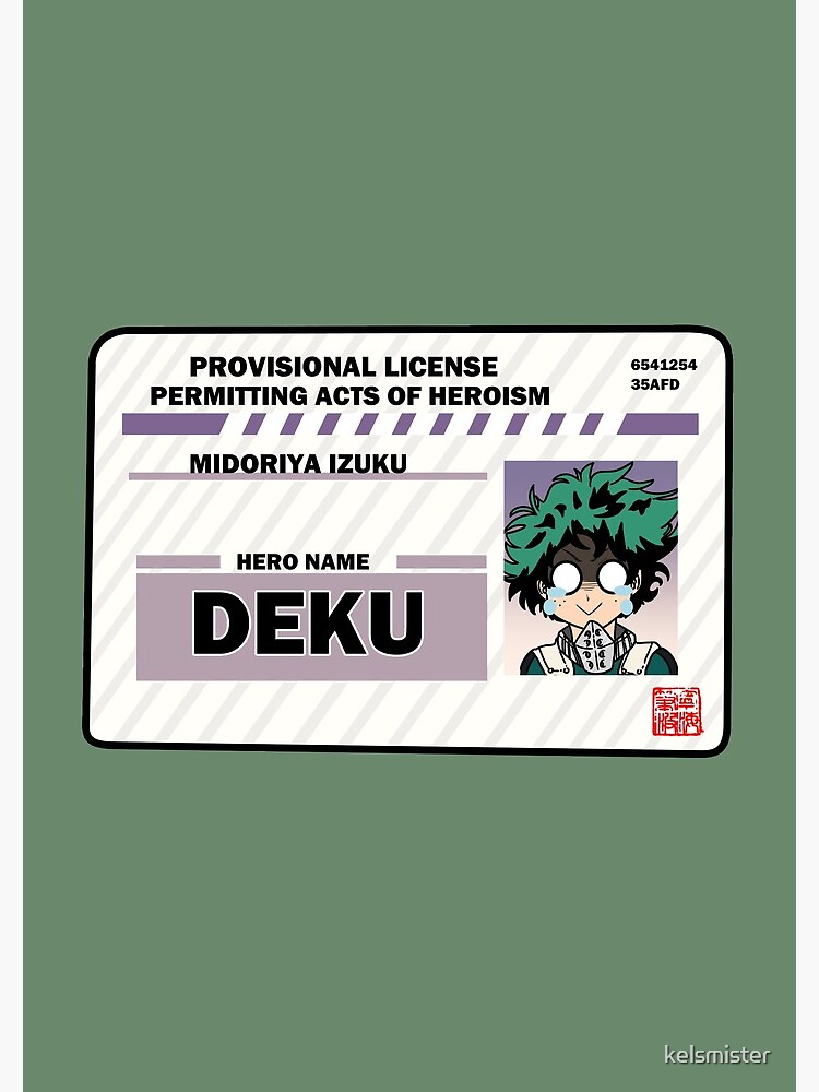 "Hero License DEKU" Spiral Notebook for Sale by kelsmister | Redbubble