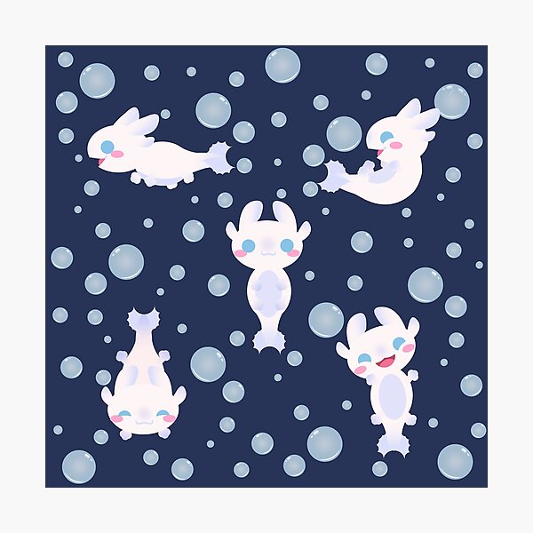 "Light Fury Axolotl" Photographic Print for Sale by Kirion | Redbubble