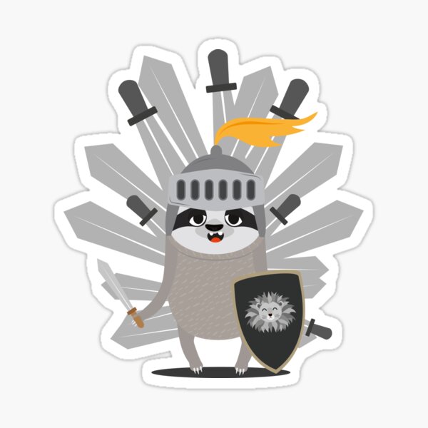 "Medieval Sloth King with swords medieval - Design" Sticker for Sale by ...