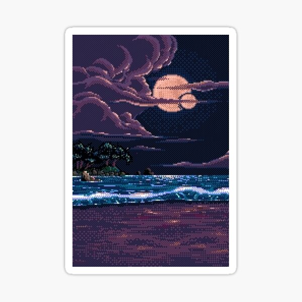 "Pixel Midnight" Sticker by Takoto | Redbubble