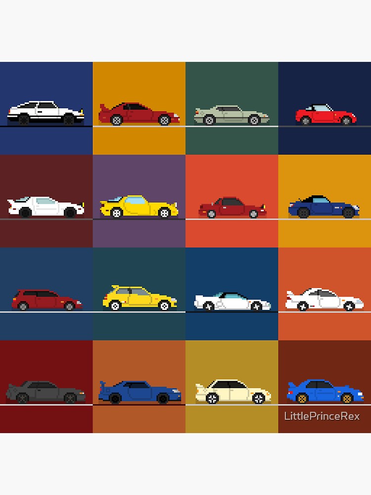 "Initial D Cars" Sticker by LittlePrinceRex | Redbubble