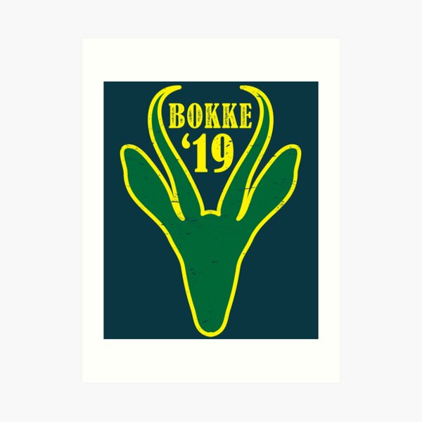 "springbok Face South Africa 2019 Green & Gold" Art Print by d247 ...