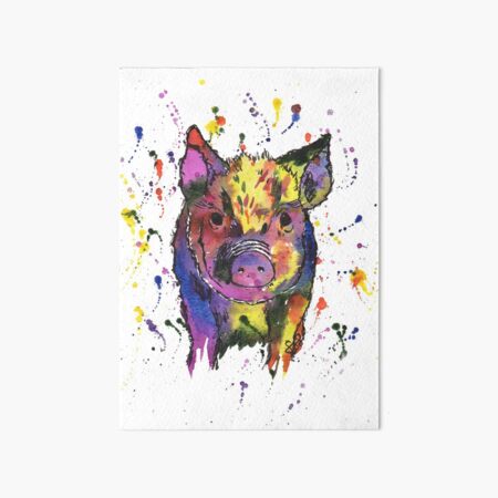 "Percy the Rainbow Pig" Art Board Print by MenagerieMayhem | Redbubble