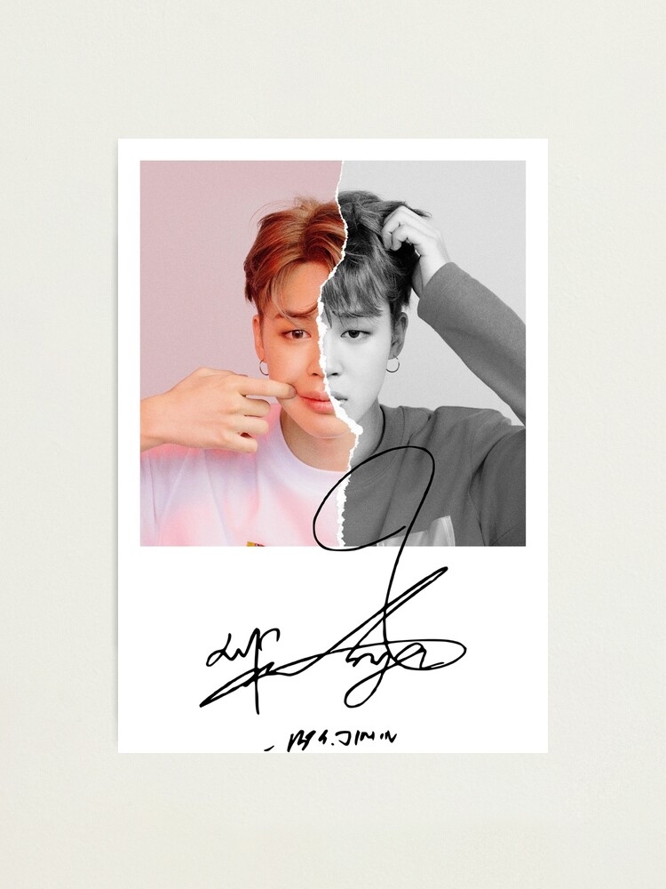 "Jimin Signature " Photographic Print for Sale by marisaurban | Redbubble