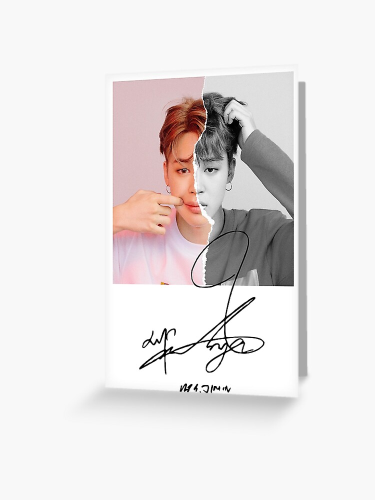 "Jimin Signature " Greeting Card for Sale by marisaurban | Redbubble