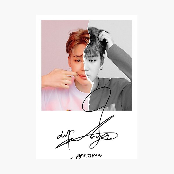 "Jimin Signature " Photographic Print for Sale by marisaurban | Redbubble