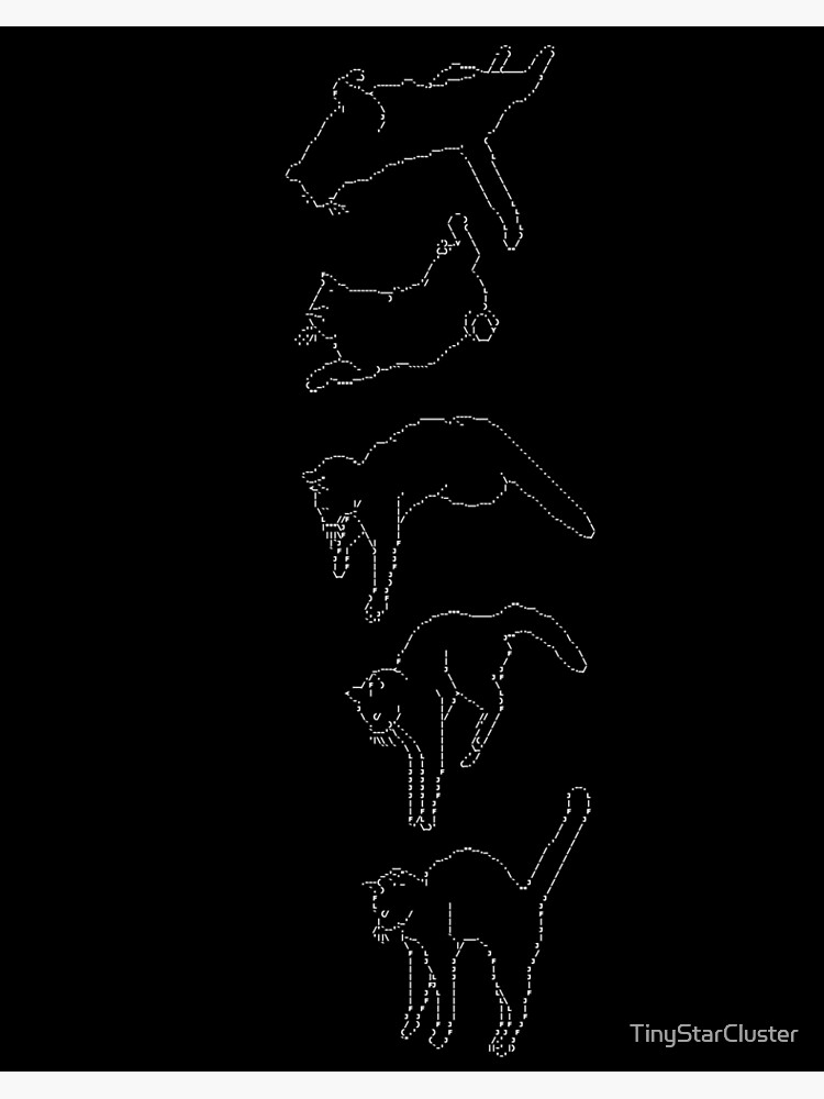 "ASCII Falling Cat Always Lands On Its Feet" Art Board Print for Sale ...