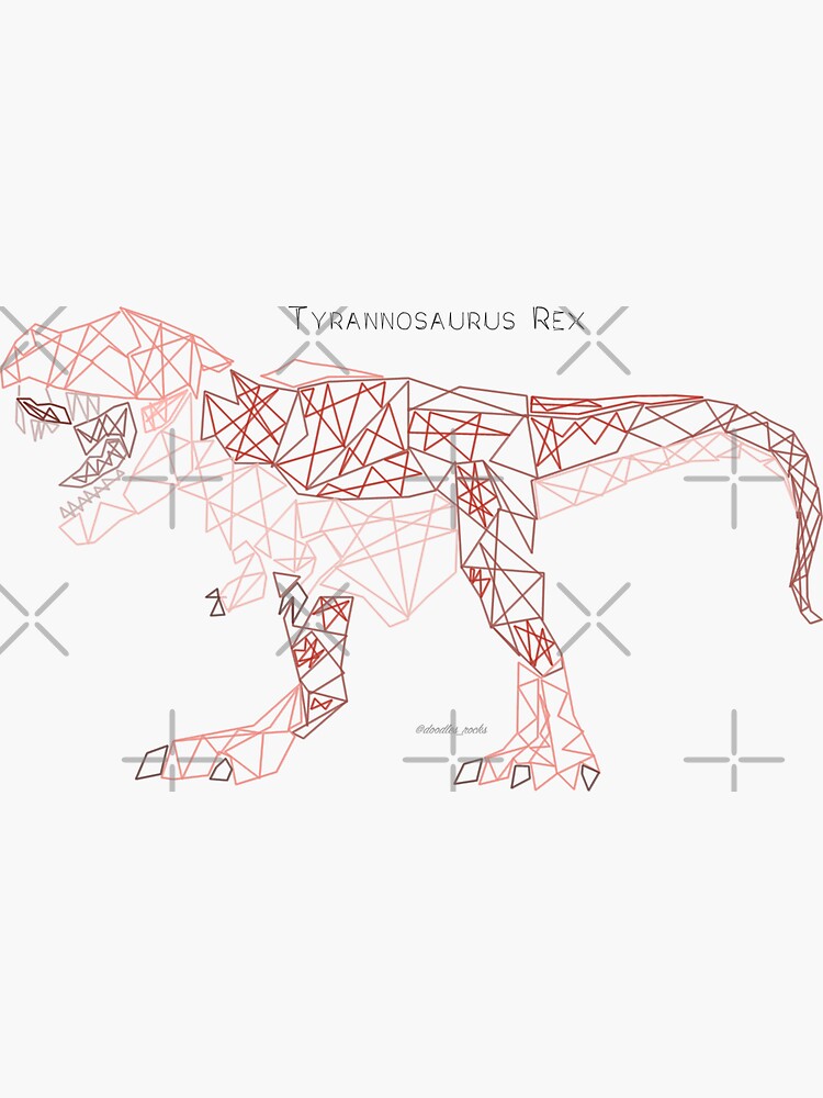 "Geometric T-Rex" Sticker for Sale by RockADoodles | Redbubble