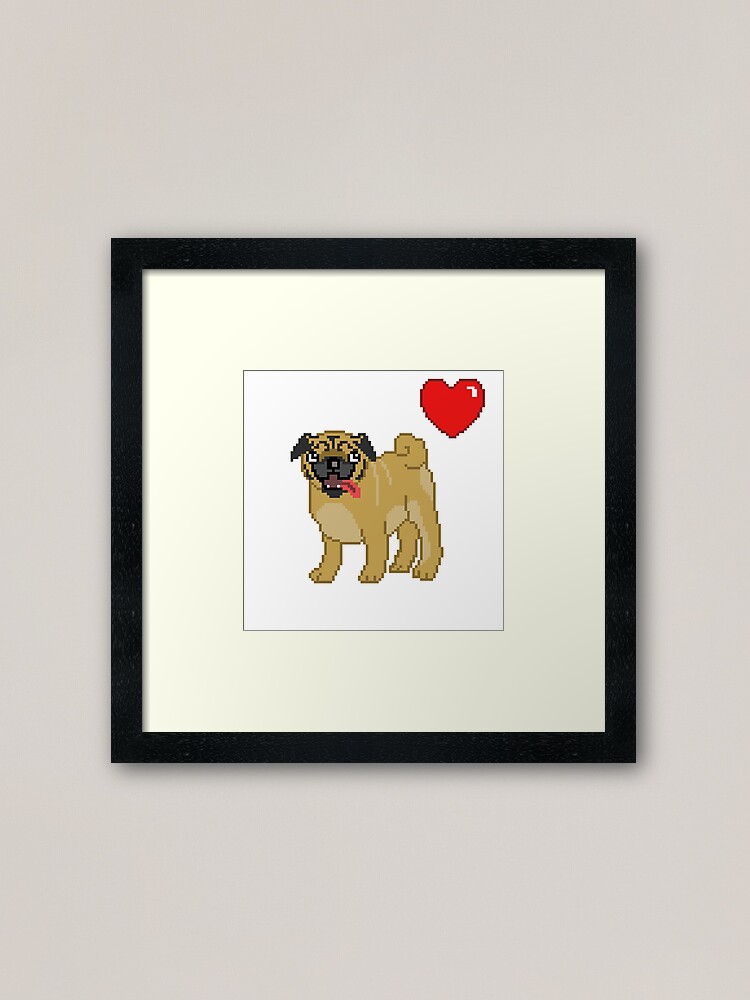 "8 Bit Pug" Framed Art Print for Sale by badweatherahead | Redbubble