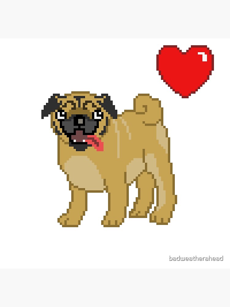 "8 Bit Pug" Framed Art Print for Sale by badweatherahead | Redbubble