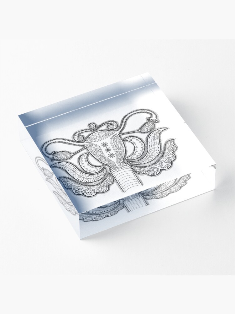 "Female organs: vagina, uterus, ovaries" Acrylic Block by andrea-joos ...