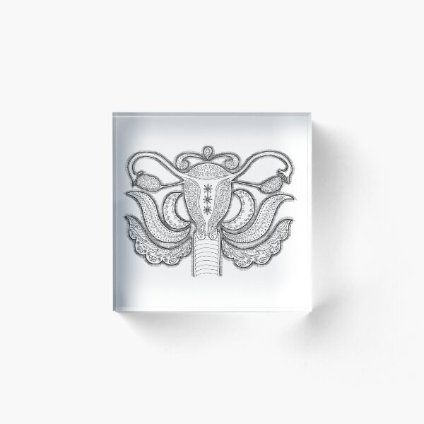 "Female organs: vagina, uterus, ovaries" Acrylic Block by andrea-joos ...