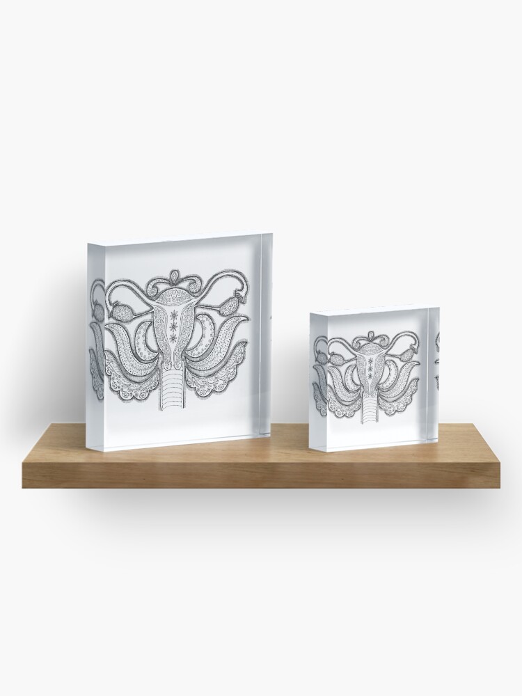 "Female organs: vagina, uterus, ovaries" Acrylic Block by andrea-joos ...
