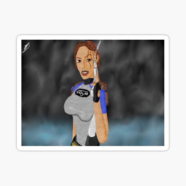 "Lara Croft - Tomb Raider 2" Sticker by MoonRushers | Redbubble