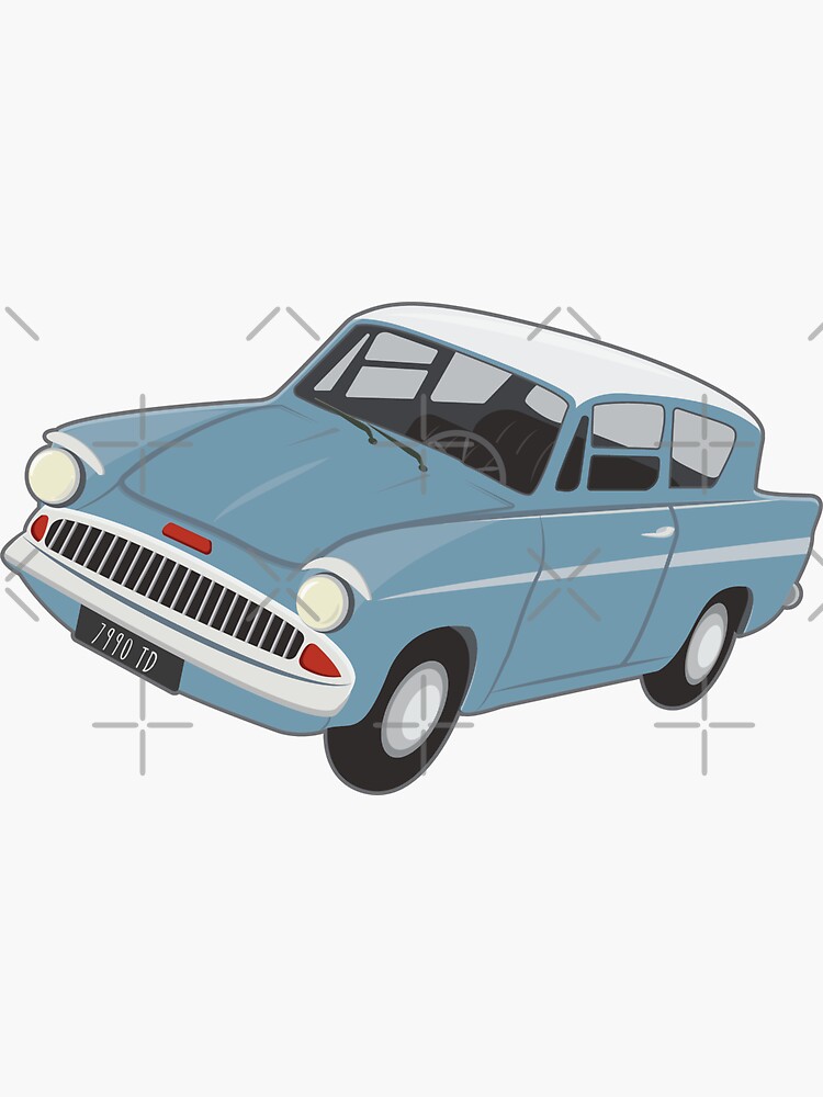 "Magical Flying Ford Anglia" Sticker for Sale by rzvcereno | Redbubble