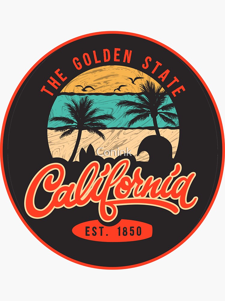 "California Vintage Logo" Sticker by Conink | Redbubble