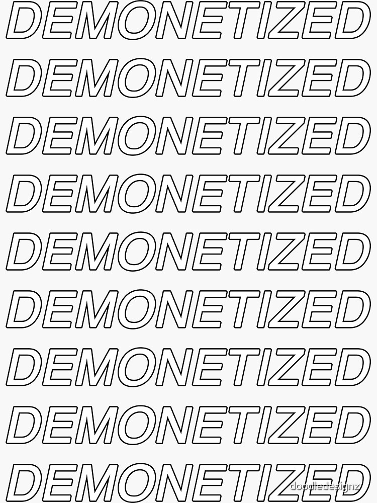 "Demonetized Logo!" Sticker for Sale by doodledesignz | Redbubble