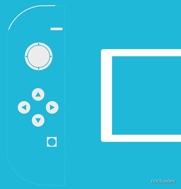 "Nintendo Switch Blue, flat design, can be used together" by noctuadev ...