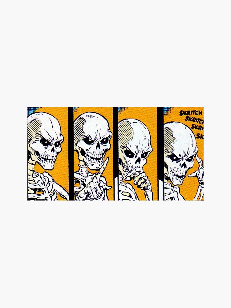 "Confused Skeleton Meme" Sticker by mxtthxwb | Redbubble