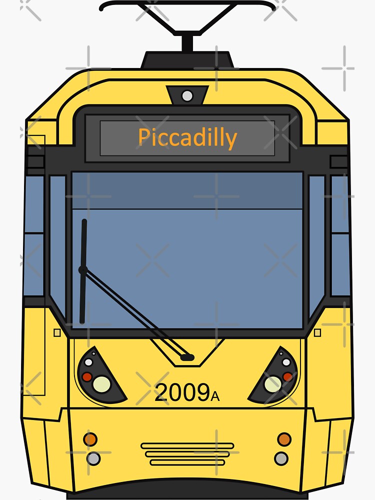 "Manchester Tram (2009)" Sticker for Sale by Charlie Care | Redbubble