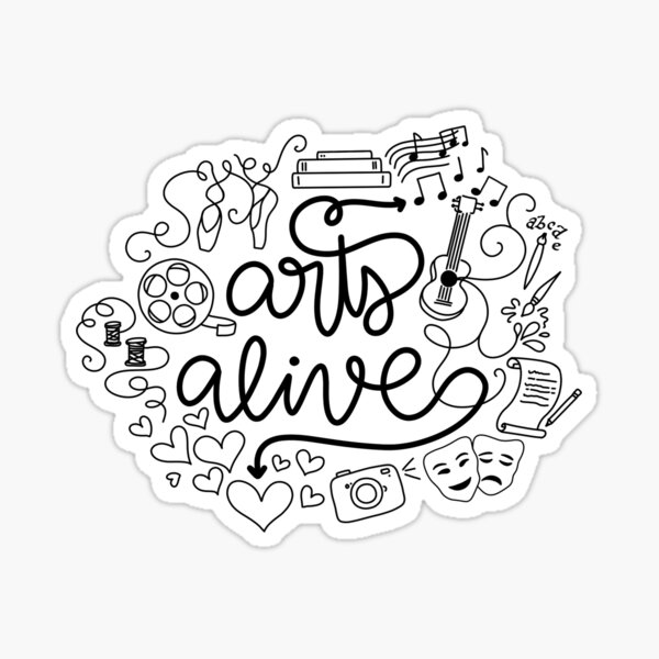 "Arts Alive Collage" Sticker by MakeShapeCreate | Redbubble