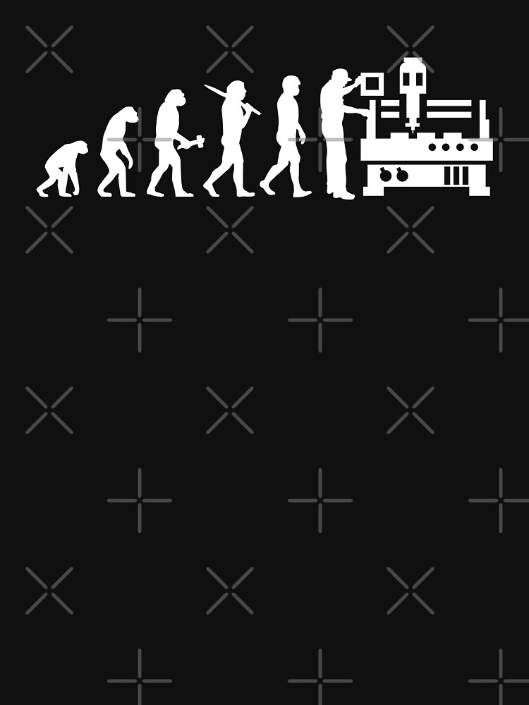 "CNC Machinist CNC Operator Evolution Gift Present" Essential T-Shirt ...