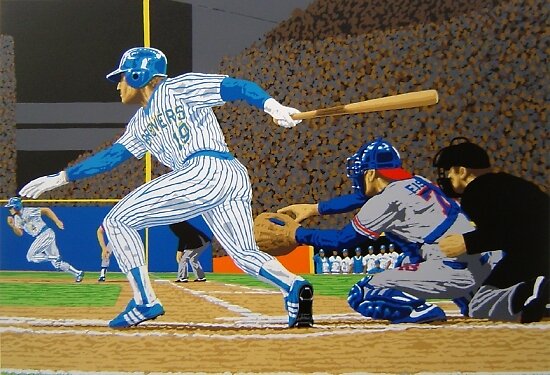 "Sports Art - Baseball Art & Paintings - Brewers: Hit and Run 27 x 19 ...