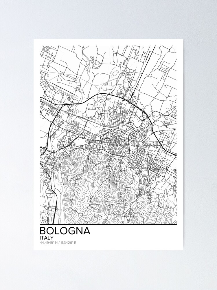 Póster «Mapa de Bolonia, arte de la pared con impresión de carteles ...