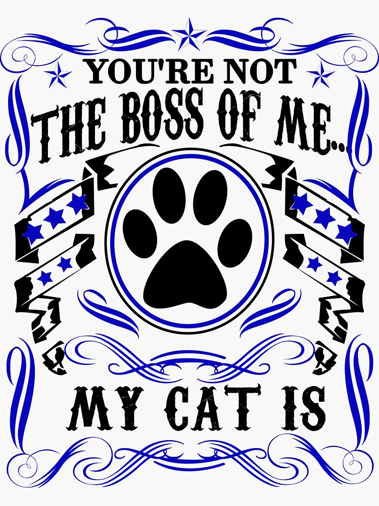 "Cat boss" Sticker by revoda | Redbubble