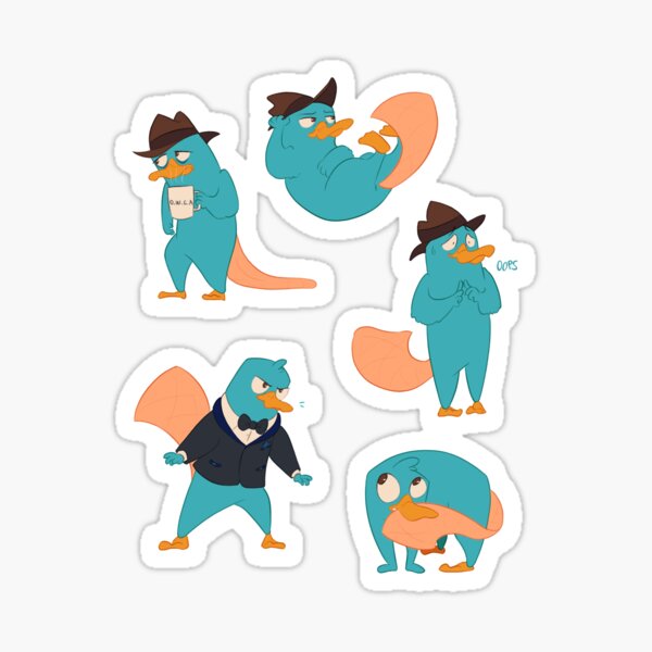 "Perry the platypus, set 3" Sticker by kdiasartwork | Redbubble