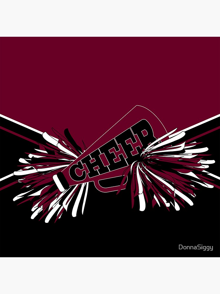 "Dark Red Maroon Cheerleader" Sticker for Sale by DonnaSiggy | Redbubble