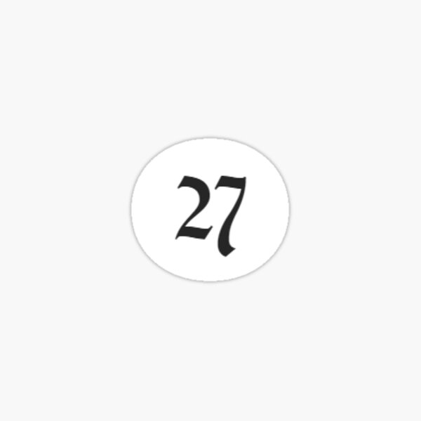"Twenty-Seven 27" Sticker for Sale by affafy | Redbubble