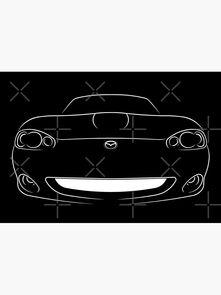 "Mazda Miata MX-5 NB - front stencil, white" Art Print by mal ...
