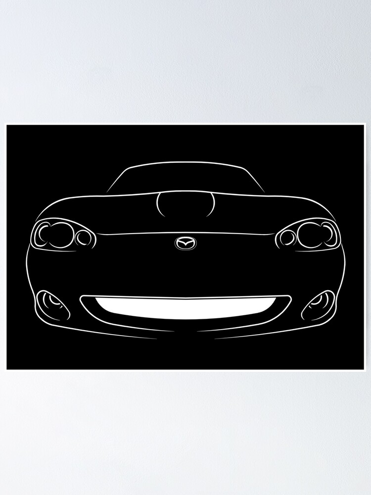 "Mazda Miata MX-5 NB - front stencil, white" Poster for Sale by mal ...