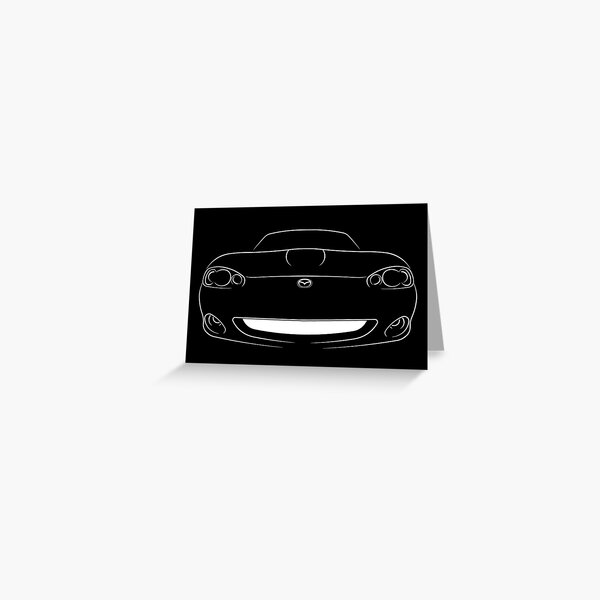 "Mazda Miata MX-5 NB - front stencil, white" Greeting Card by mal ...