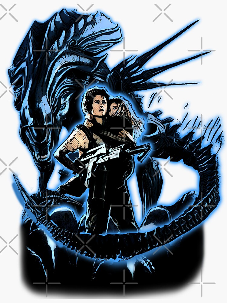 "Ripley vs Alien Queen" Sticker for Sale by American Artist | Redbubble