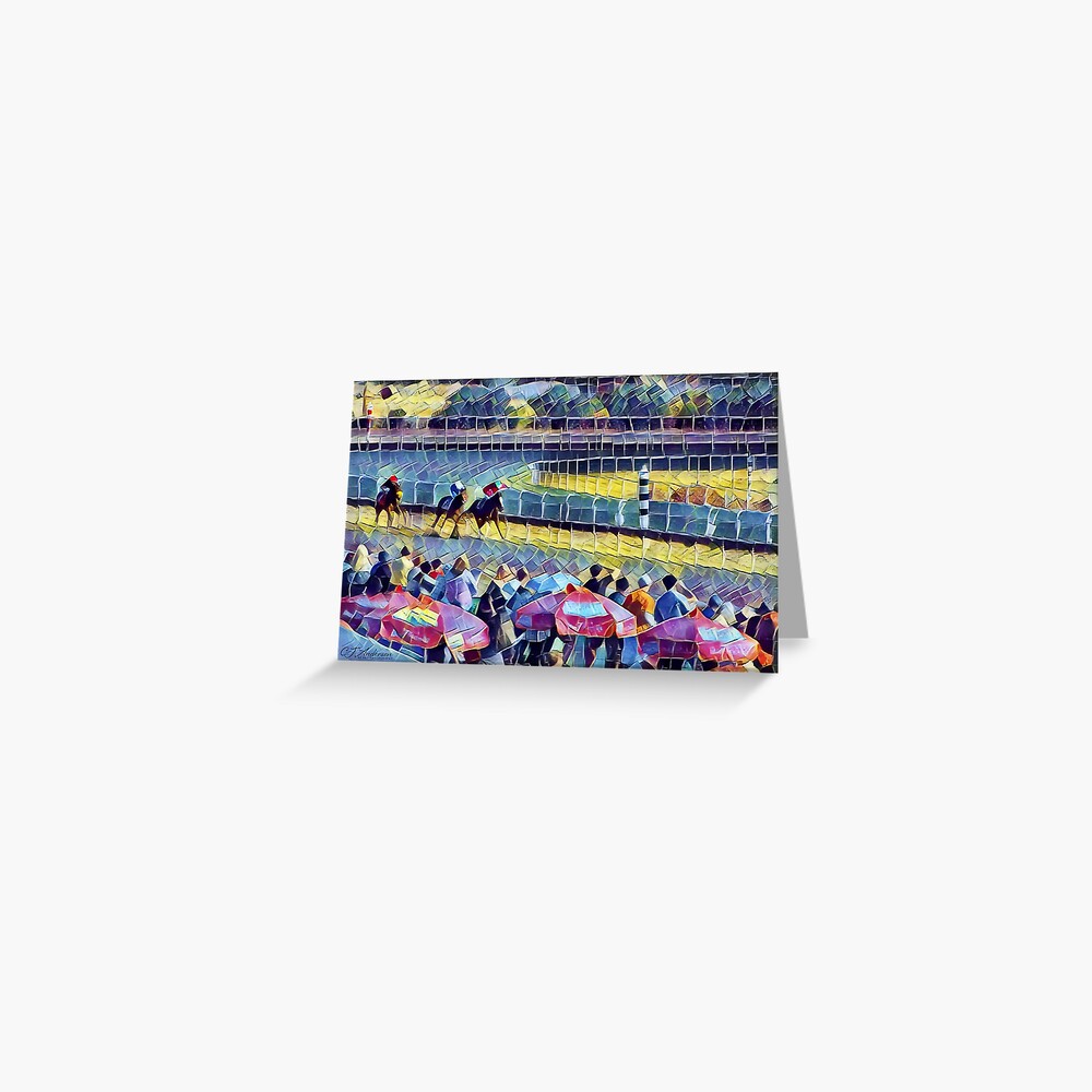 "Win Place Show - Horse Racing Abstract" Greeting Card by CJAnderson ...