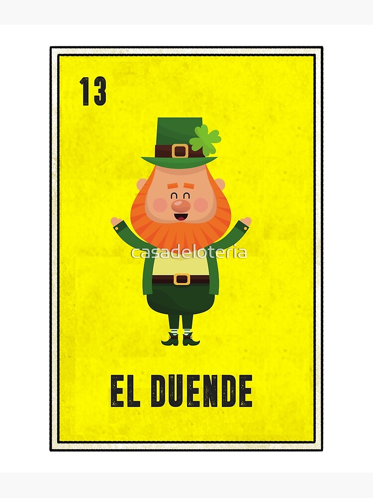 Póster «Tarjeta de Bingo de Loteria Mexicana con Temática Irlandesa del ...