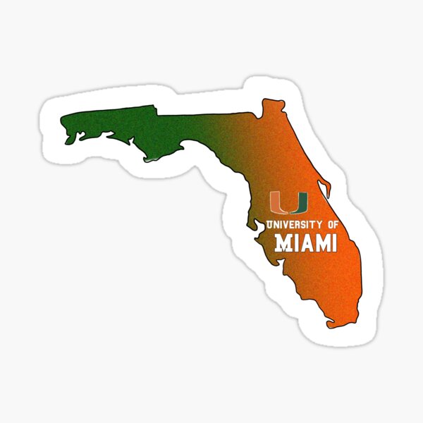 "State- University of Miami" Sticker by Mikaylaagid | Redbubble