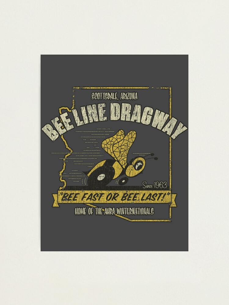 "Bee Line Dragway Vintage Arizona Drag Racing" Photographic Print for ...