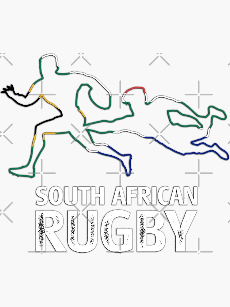 "South African Rugby with South Africa Flag Colors" Sticker for Sale by ...