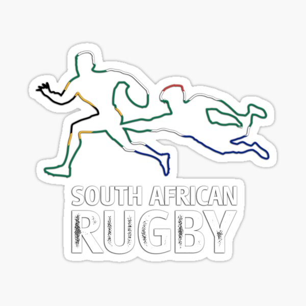 "South African Rugby with South Africa Flag Colors" Sticker for Sale by ...