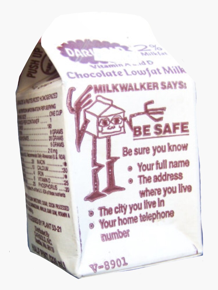 "Milkwalker- milk carton cryptid man - be safe" Sticker by wolversheens ...