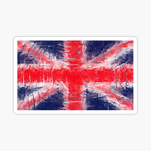 "Chaotic Painted Great Britain Flag" Sticker by 3DDigital | Redbubble