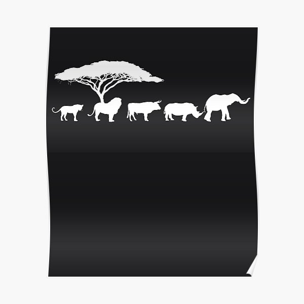 "Africa The Big Five Animals Design | Kids Toddler BIG 5 " Poster for ...