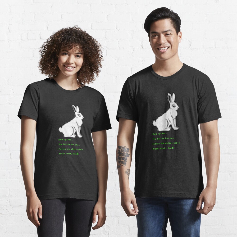 "Wake up Neo, Follow the White Rabbit" T-shirt for Sale by McPod ...