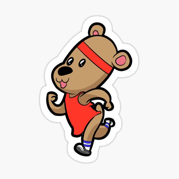 "Jogging Bear" Sticker by mi-xo | Redbubble