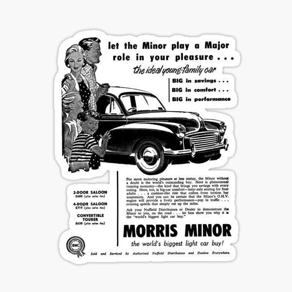 "MORRIS MINOR" Sticker by ThrowbackMotors | Redbubble