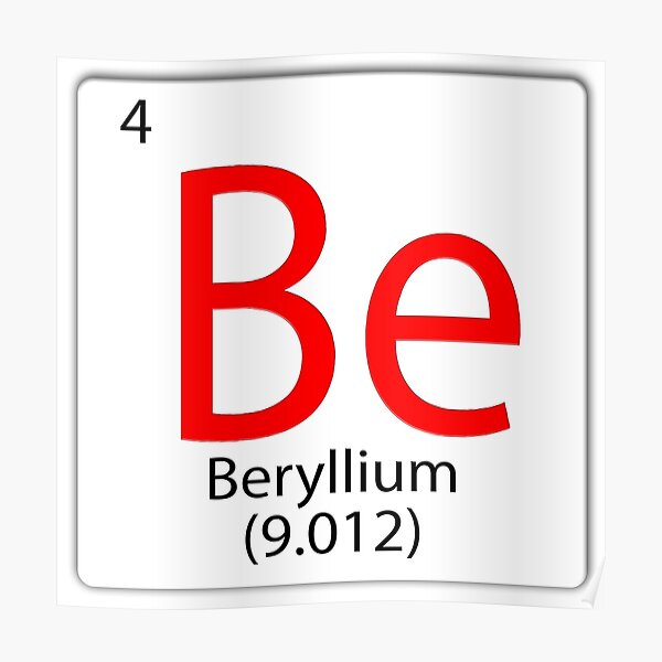 "Chemical periodic table style tile Be Beryllium" Poster for Sale by ...