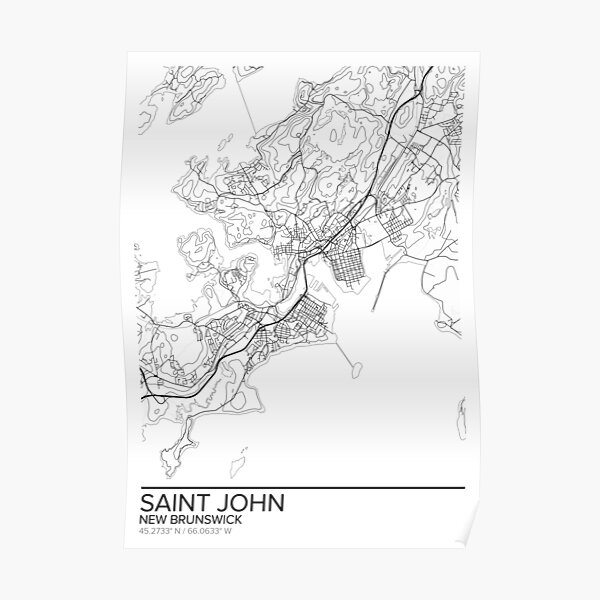 Póster «Mapa de Saint John, póster impreso, arte de la pared, regalo de ...
